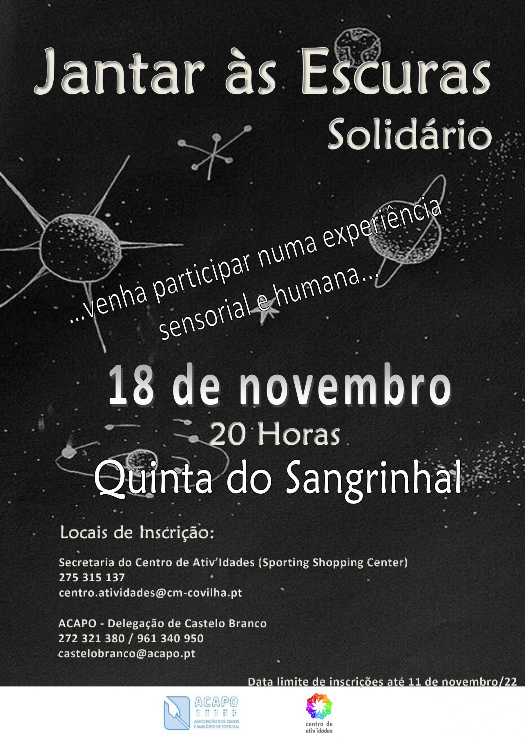 Jantar às Escuras Solidário – 18 Novembro – Freguesia do Ferro